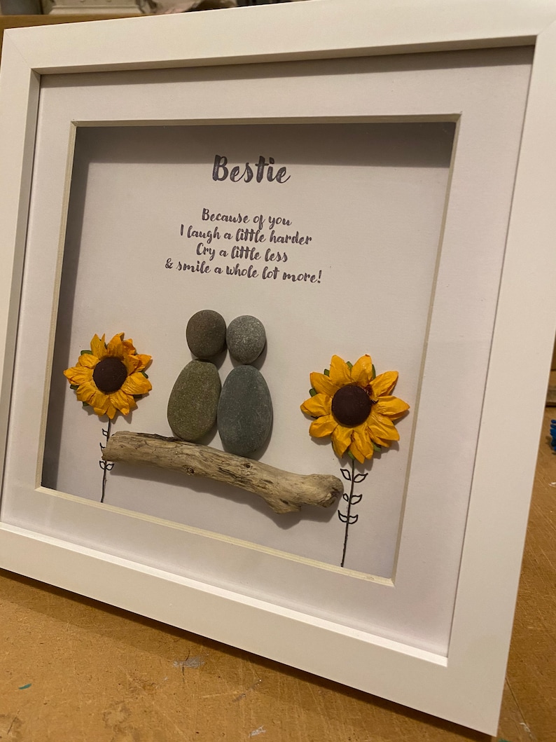 Best Friend Pebble Picture, Personalised Gifts, Pebble Art Gift, Bestie ...
