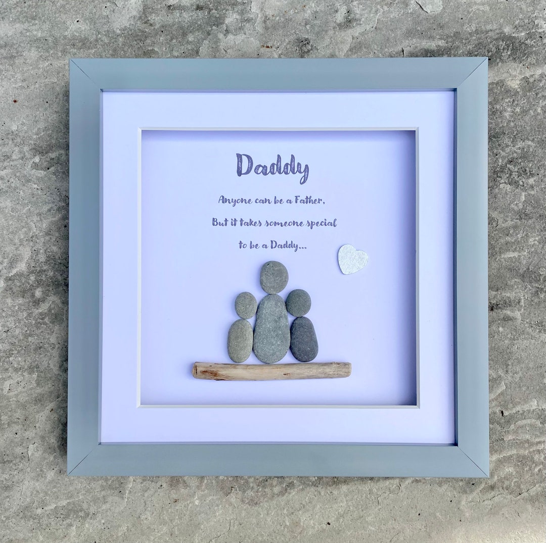 Fathers Day Gift, Daddy Pebble Art, Pebble Frame Gift, Personalised Dad ...