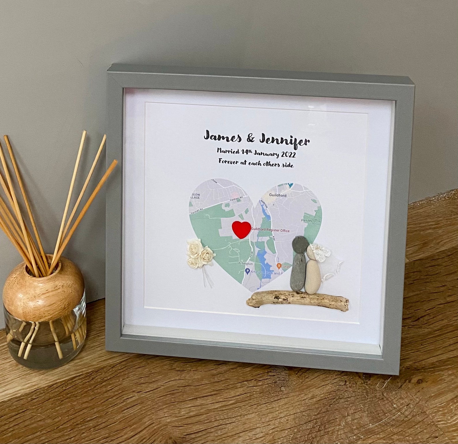 Personalised Wedding Location Frame Wedding Map Frame | Etsy UK