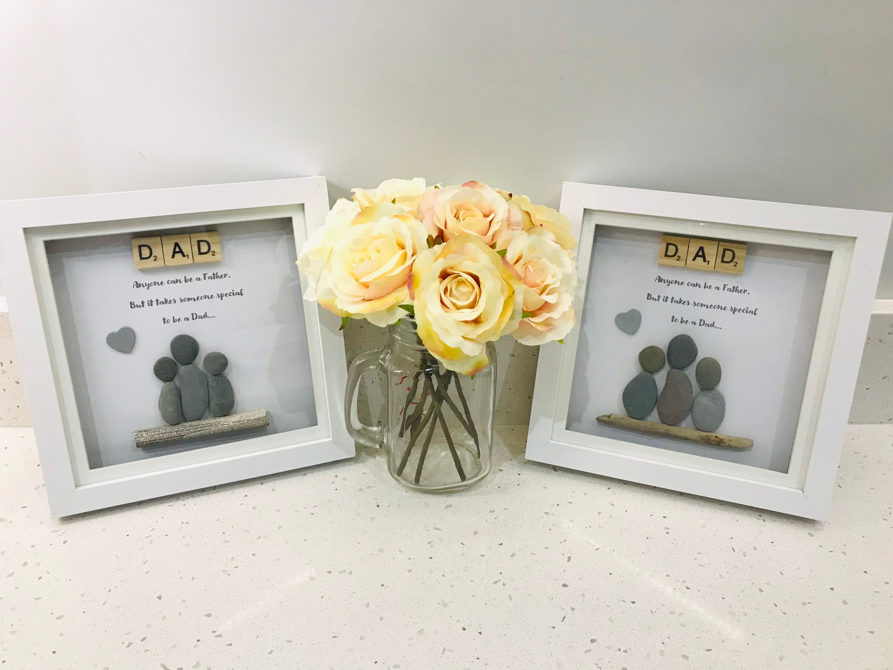 Fathers Day Gift Daddy Pebble Art Pebble Frame Gift | Etsy