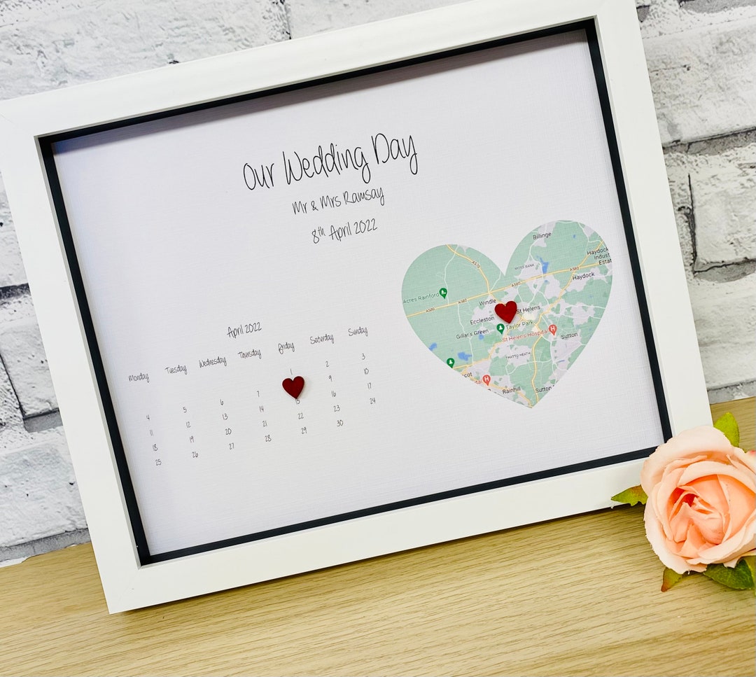Personalised Wedding Frame, Wedding Date Gift, Wedding Gifts, Wedding ...