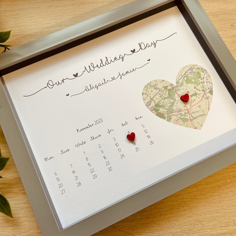 Map Art Wedding Frame - Etsy UK