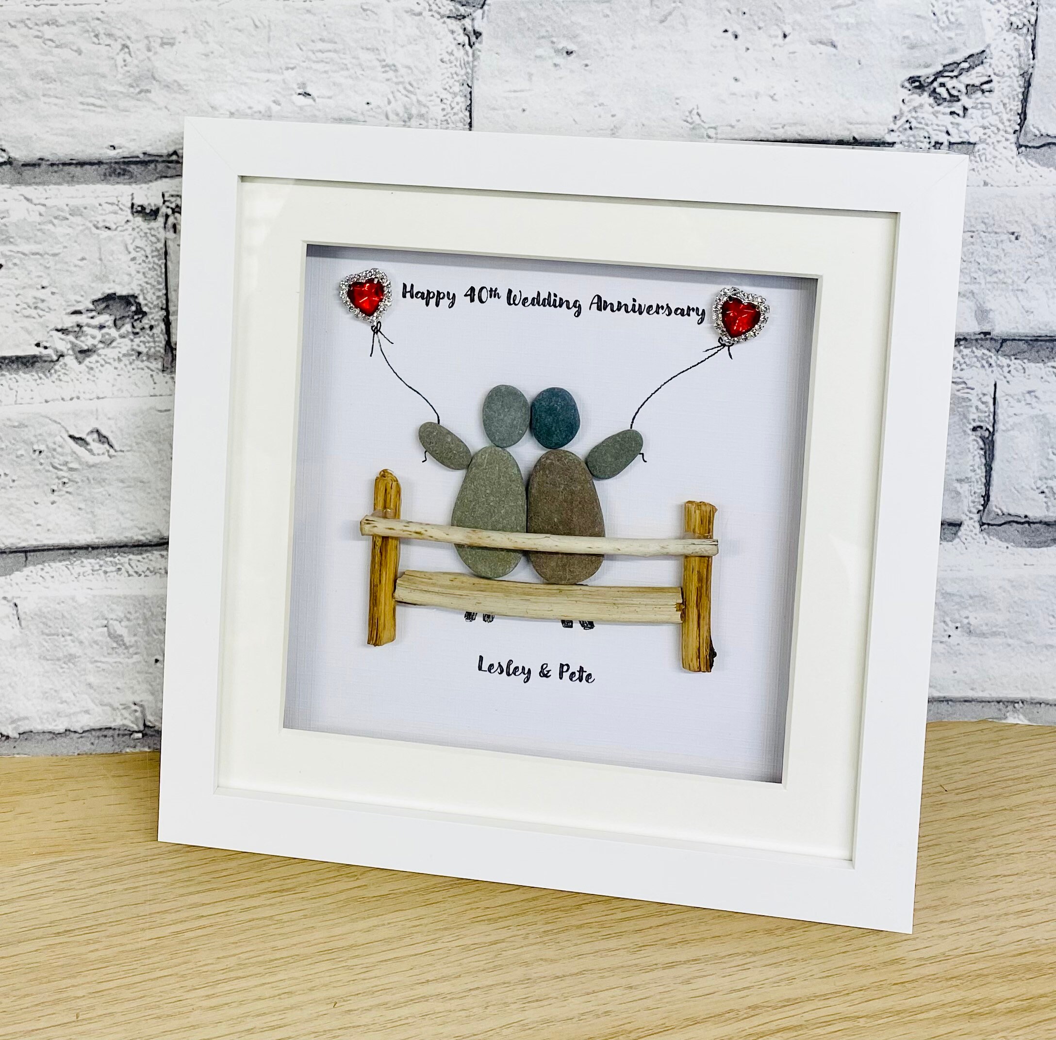 Ruby Wedding Anniversary Pebble Art Ruby Wedding Gift Ideas - Etsy UK