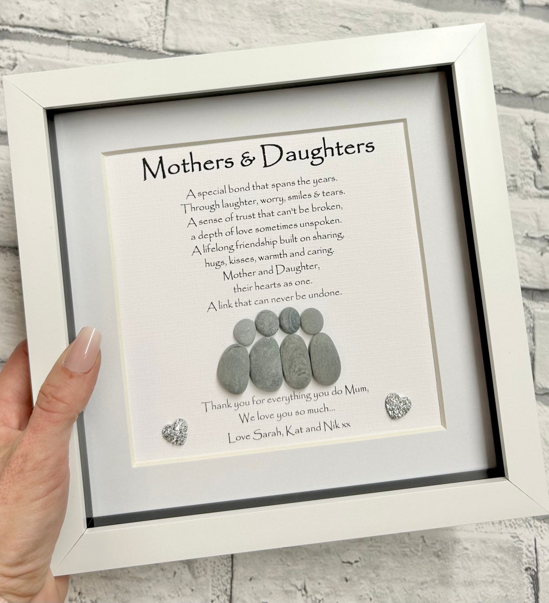 Personalised Mum Frame, Daughter Mum Frame, Pebble Art, Gifts For, Mum ...