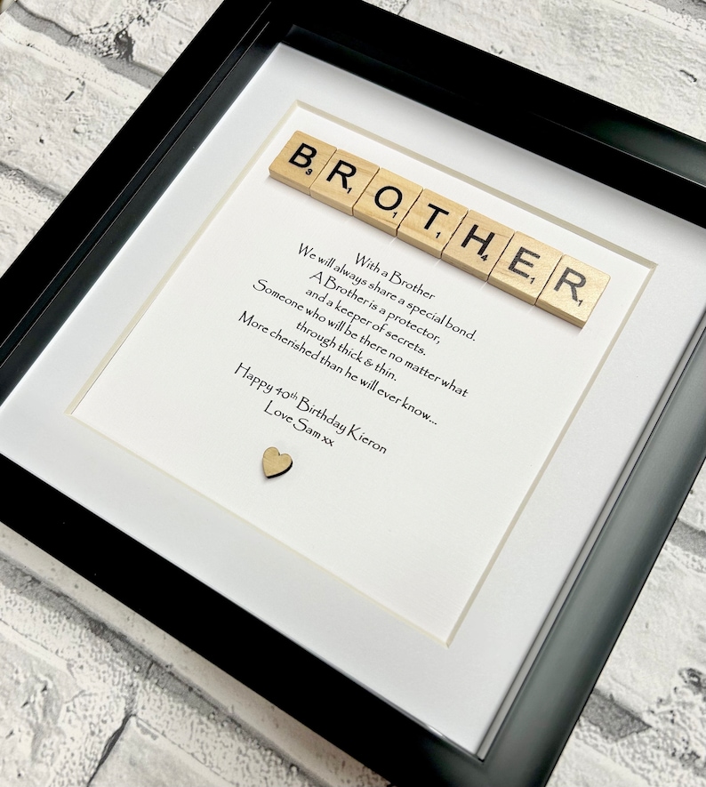 Personalised Brother Frame, Brother Gift for Christmas Personalised ...