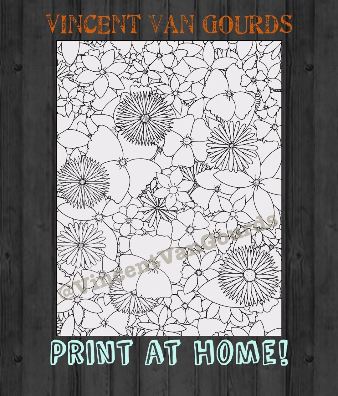 Floral Printable Coloring Page, Spring Flowers Instant Download ...