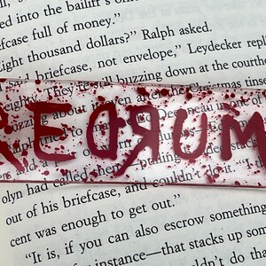 Redrum Blood Splatter Resin Bookmark With Tassel (double Sided ...