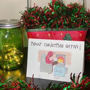 Funny Christmas Card Merry Christmas Satan Humorous Card for Teachers ...