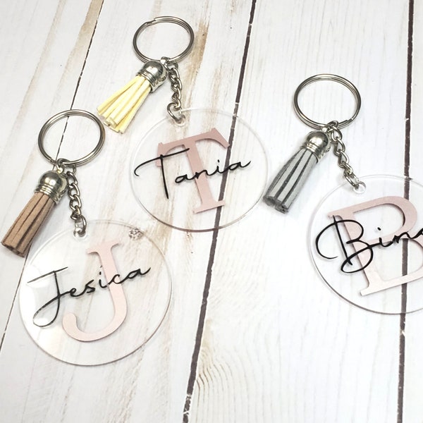 Acrylic Monogram Keychain - Etsy