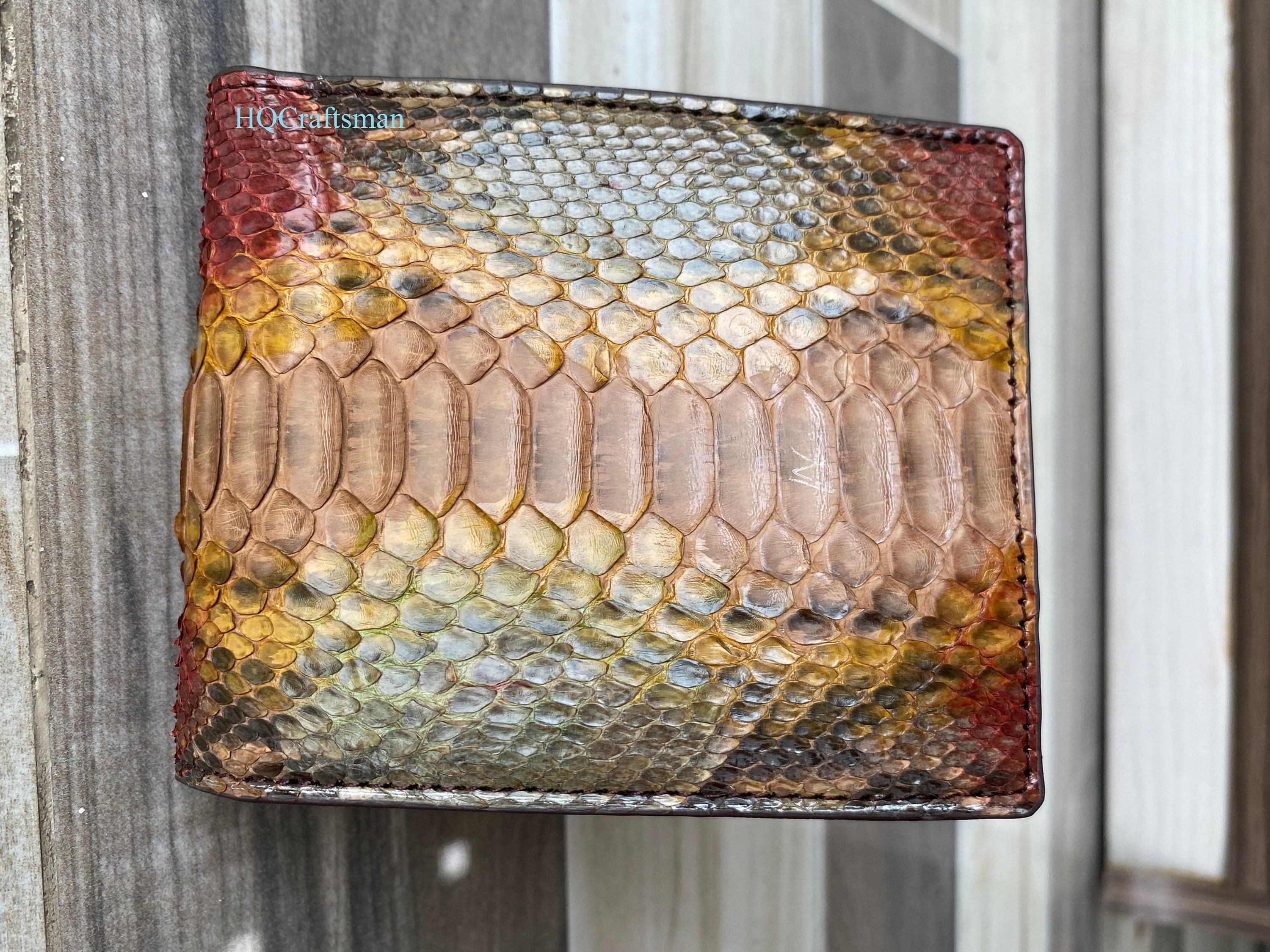 Genuine Python/snake Leather Bi-fold Wallet for Men Handmade - Etsy