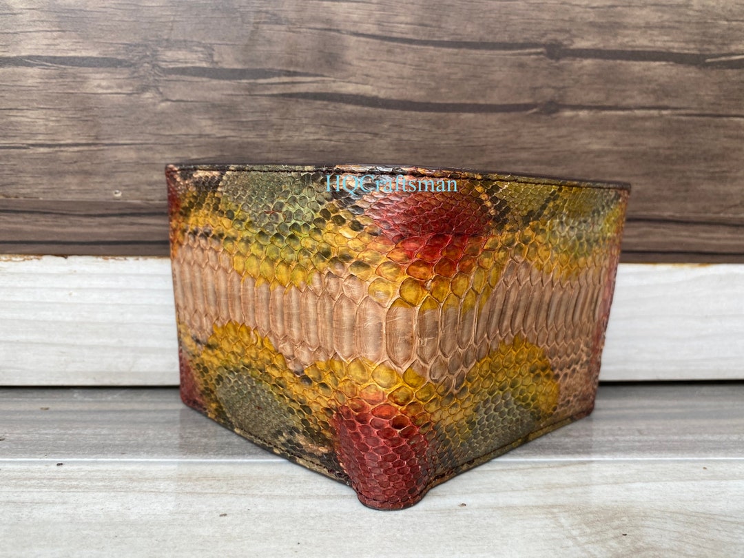 Genuine Python/snake Leather Bi-fold Wallet for Men Handmade - Etsy