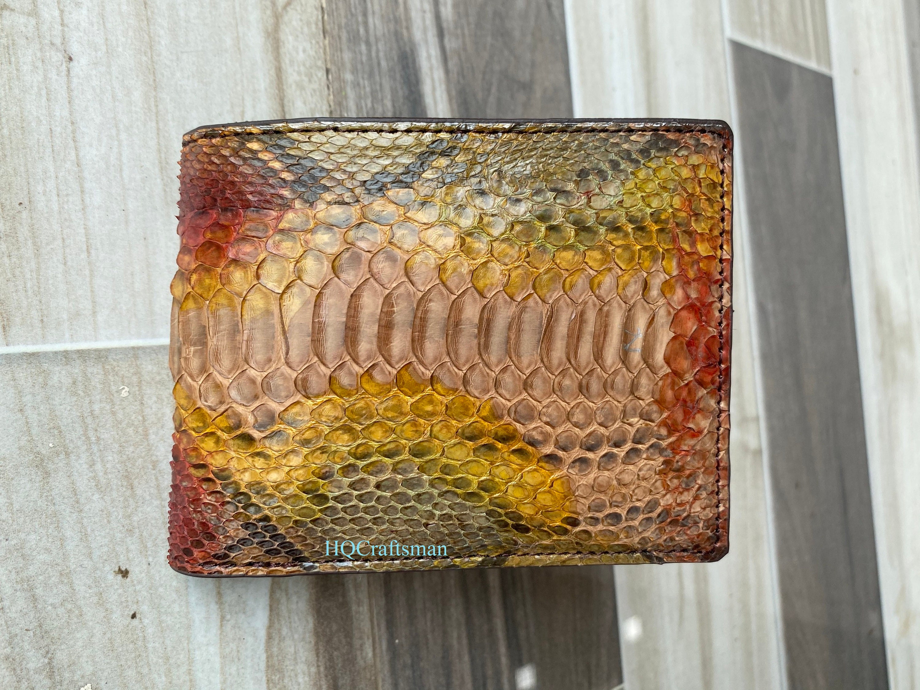 Genuine Python/snake Leather Bi-fold Wallet for Men Handmade - Etsy