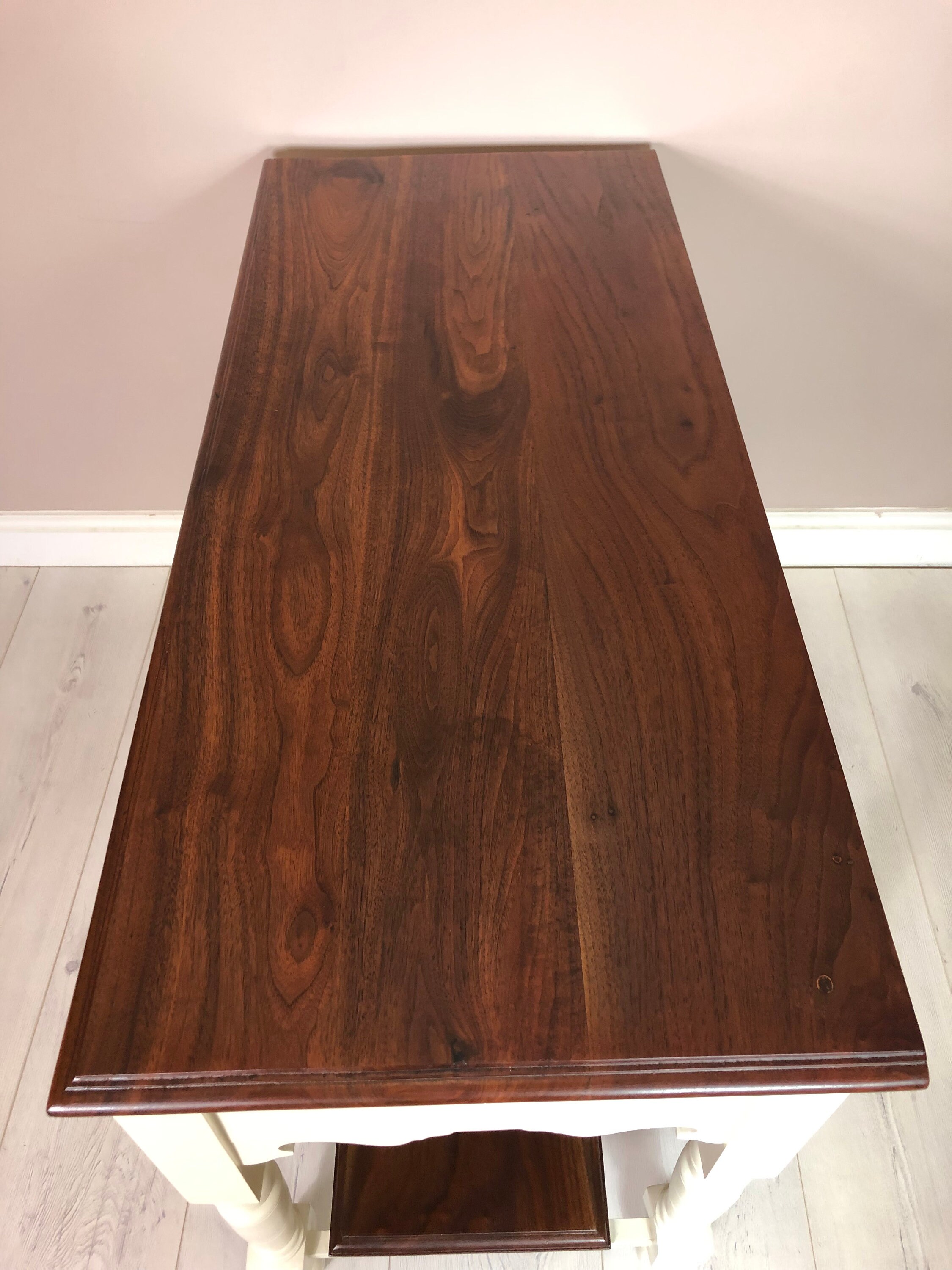 Oak Base and Mahogany Top Upcycled Hall Table /console Table, Country ...