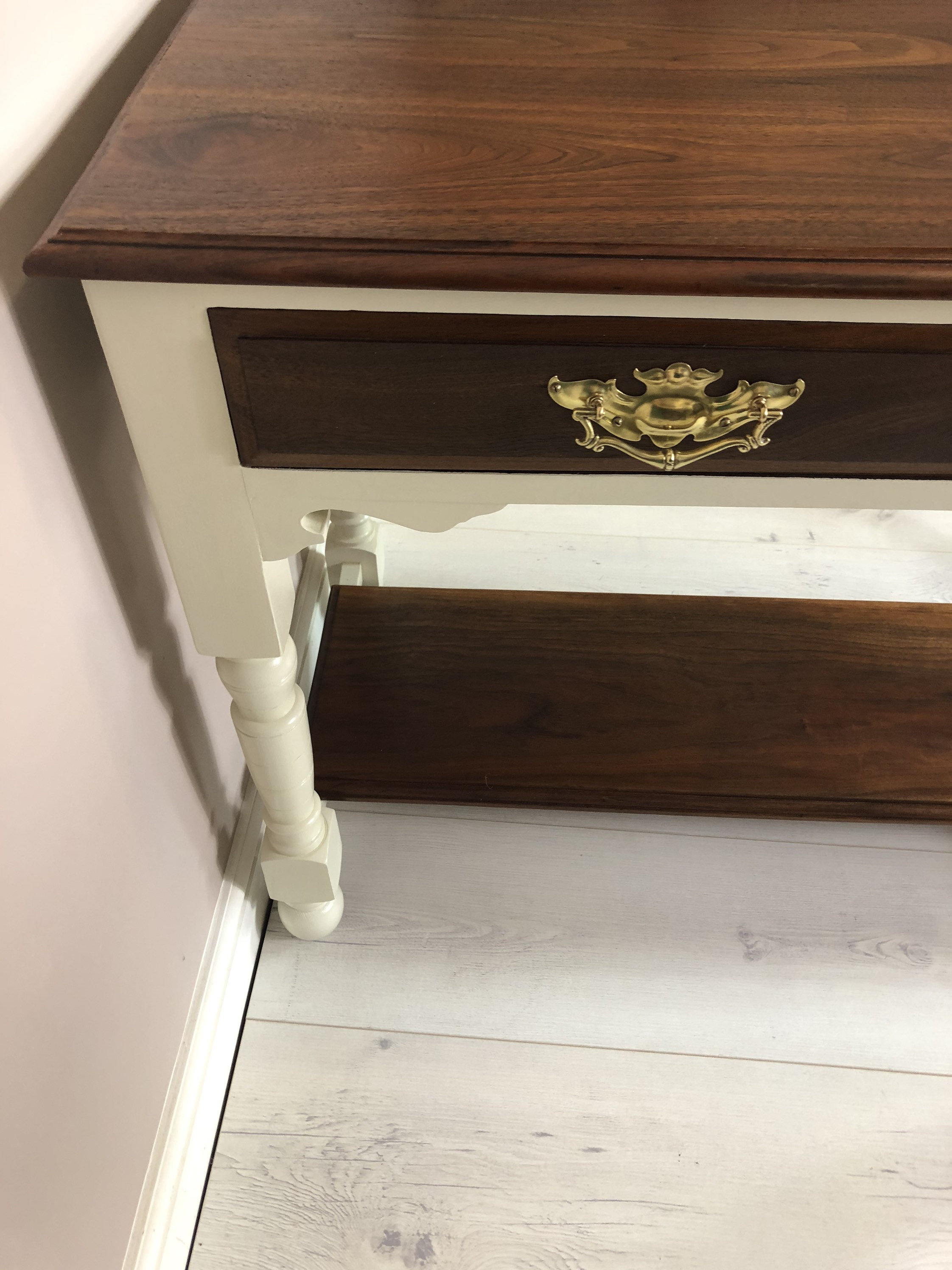 Oak Base and Mahogany Top Upcycled Hall Table /console Table, Country ...