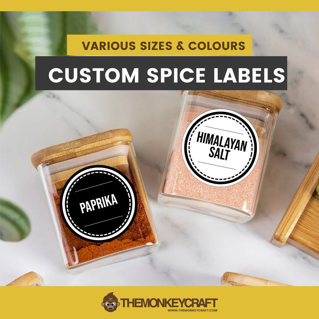 Round Spice Labels Kitchen Organization Custom Spice Labels Water ...