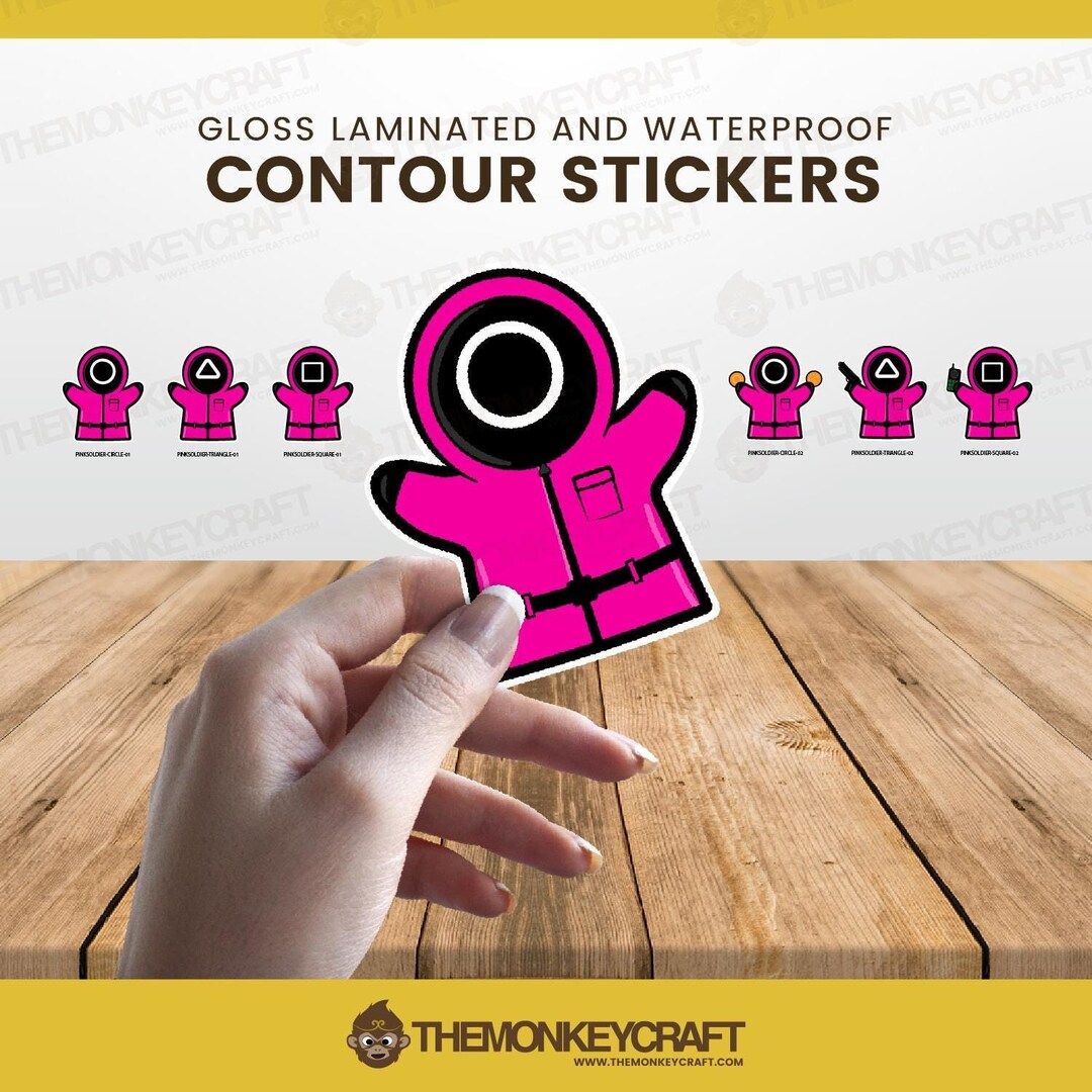 Pink Soldier Stickers | Squid Game | Squid Pink Soldiers | Triangle ...