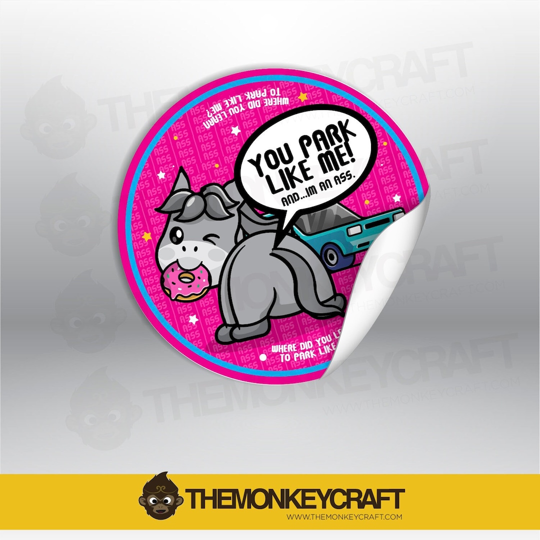 Parking Stickers | Round Stickers | Bad Parker | Shit Parking | Bad ...