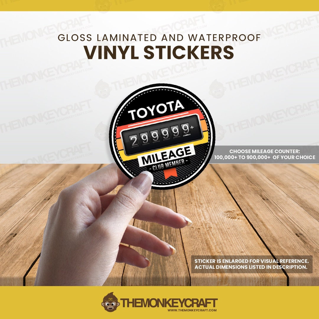 Toyota High Mileage Club Vinyl Sticker | Car Decal | Tacoma Tundra ...