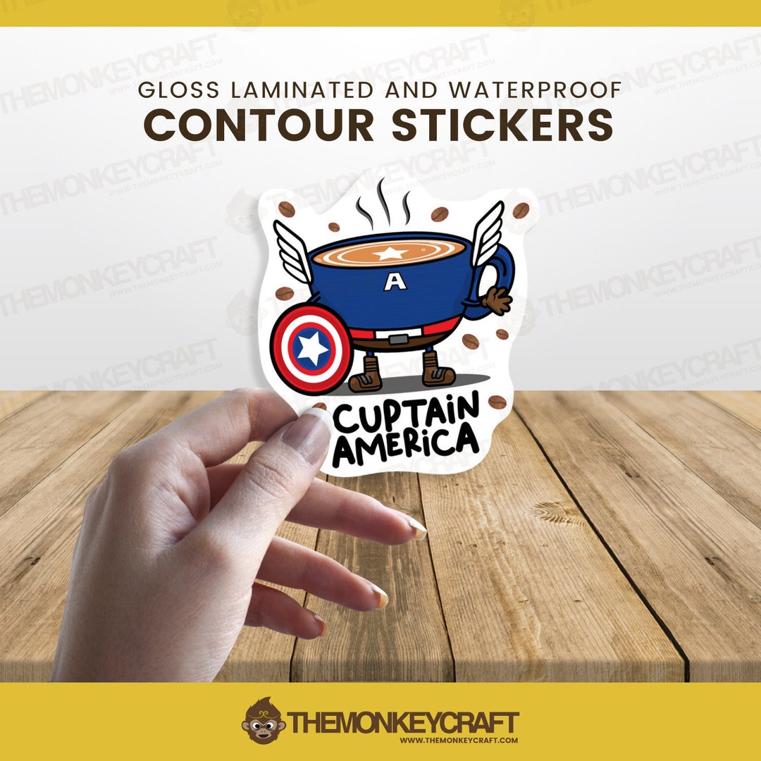Coffee Captain America Stickers, Decals Sticker, Tumbler, Stanley Mugs ...
