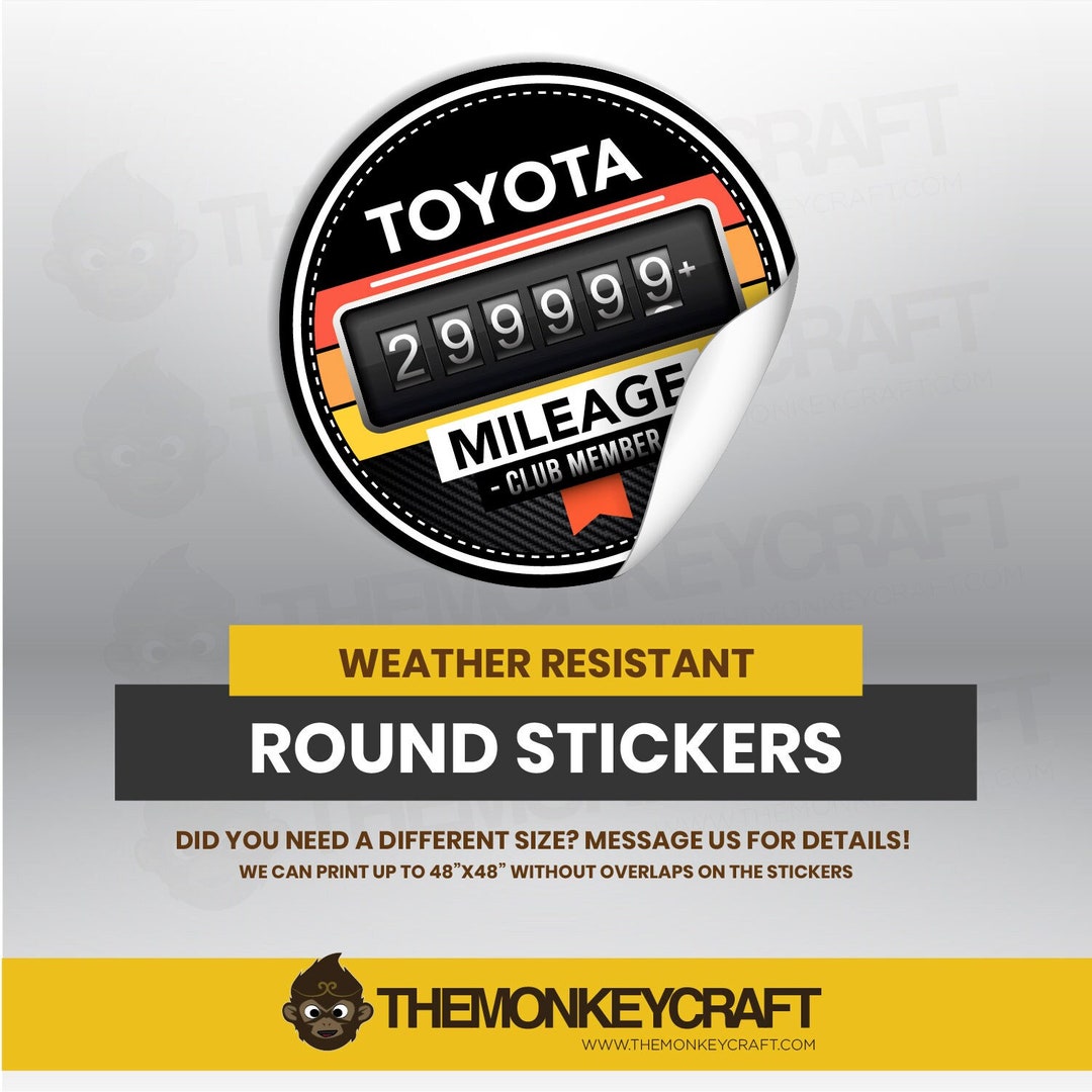 Toyota High Mileage Club Vinyl Sticker Car Decal Tacoma - Etsy