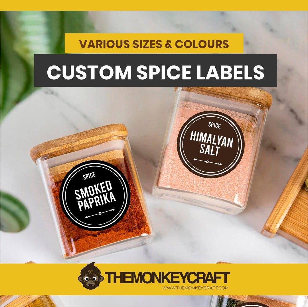 Spice Labels • Minimalistic Design • Custom Spice Labels • Water ...