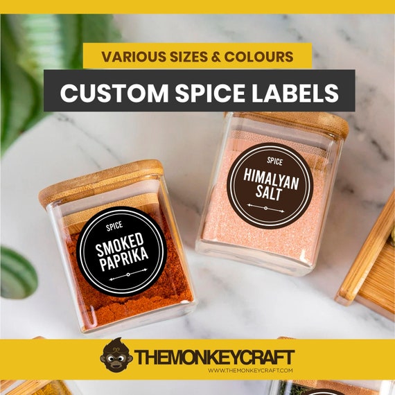 Spice Labels Minimalistic Design Custom Spice Labels - Etsy
