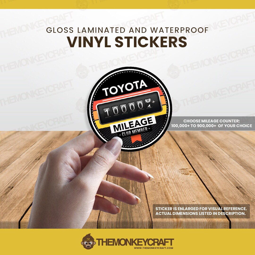 Toyota High Mileage Club Vinyl Sticker | Car Decal | Tacoma Tundra ...
