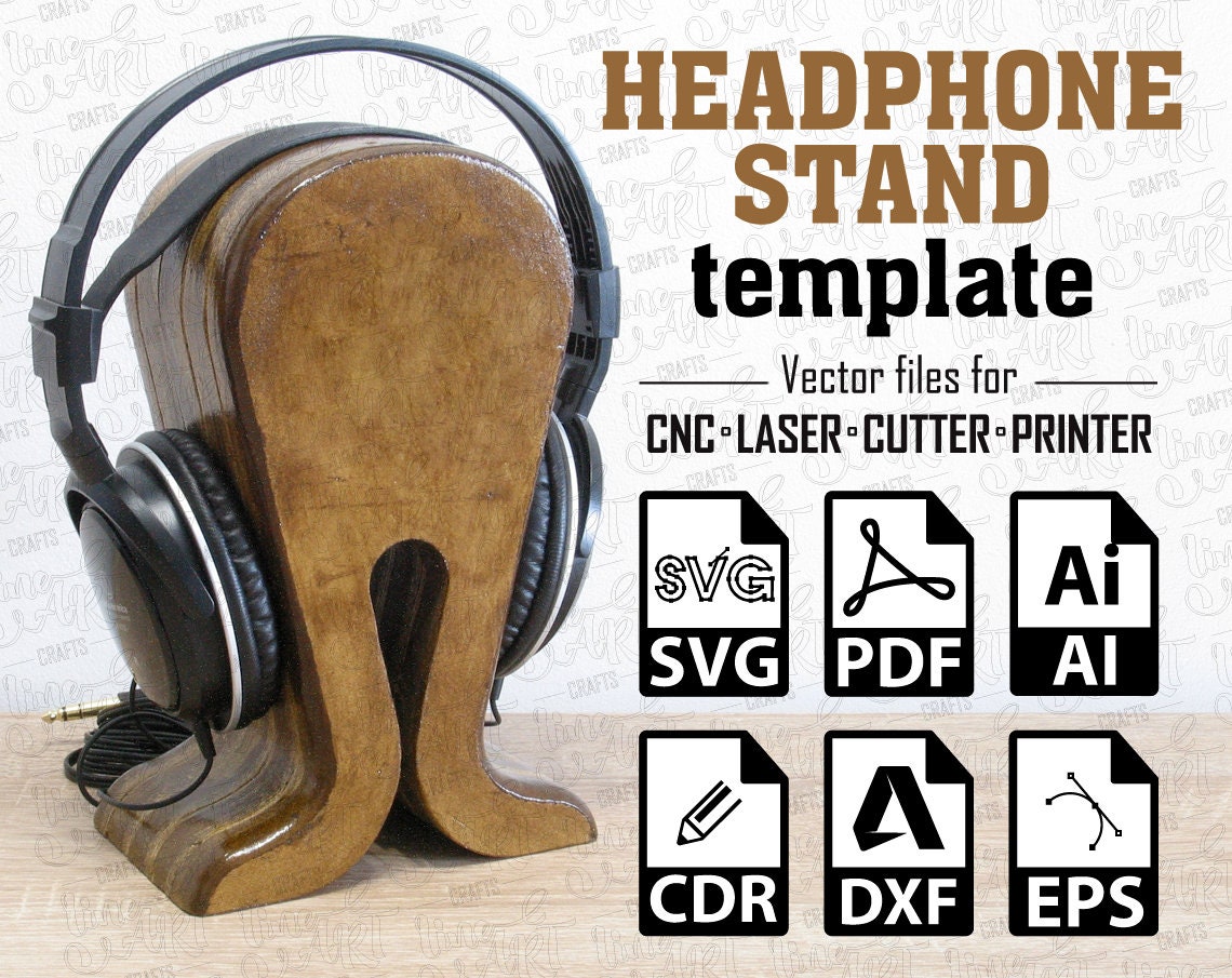Headphone Stand Vector Template / Headphone Holder / Headphone - Etsy