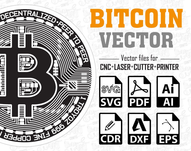 Bitcoin SVG Vector Bitcoin Vector for CNC Laser Cutter - Etsy