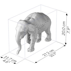 Elephant Sculpture Sliced Vector Template 3mm, Elephant Statue ...
