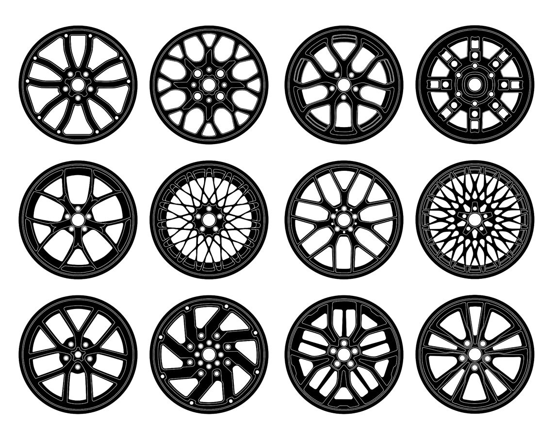 Wheels Coaster Set SVG Car Wheel Rim Coaster Set Automotive | Etsy