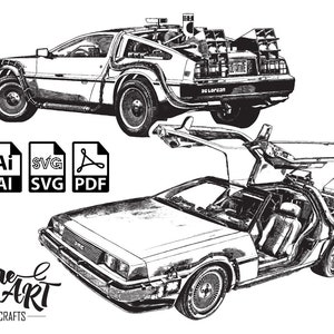 Delorean Time Machine Vector Svg, Delorean SVG, DMC Delorean Svg, Back ...