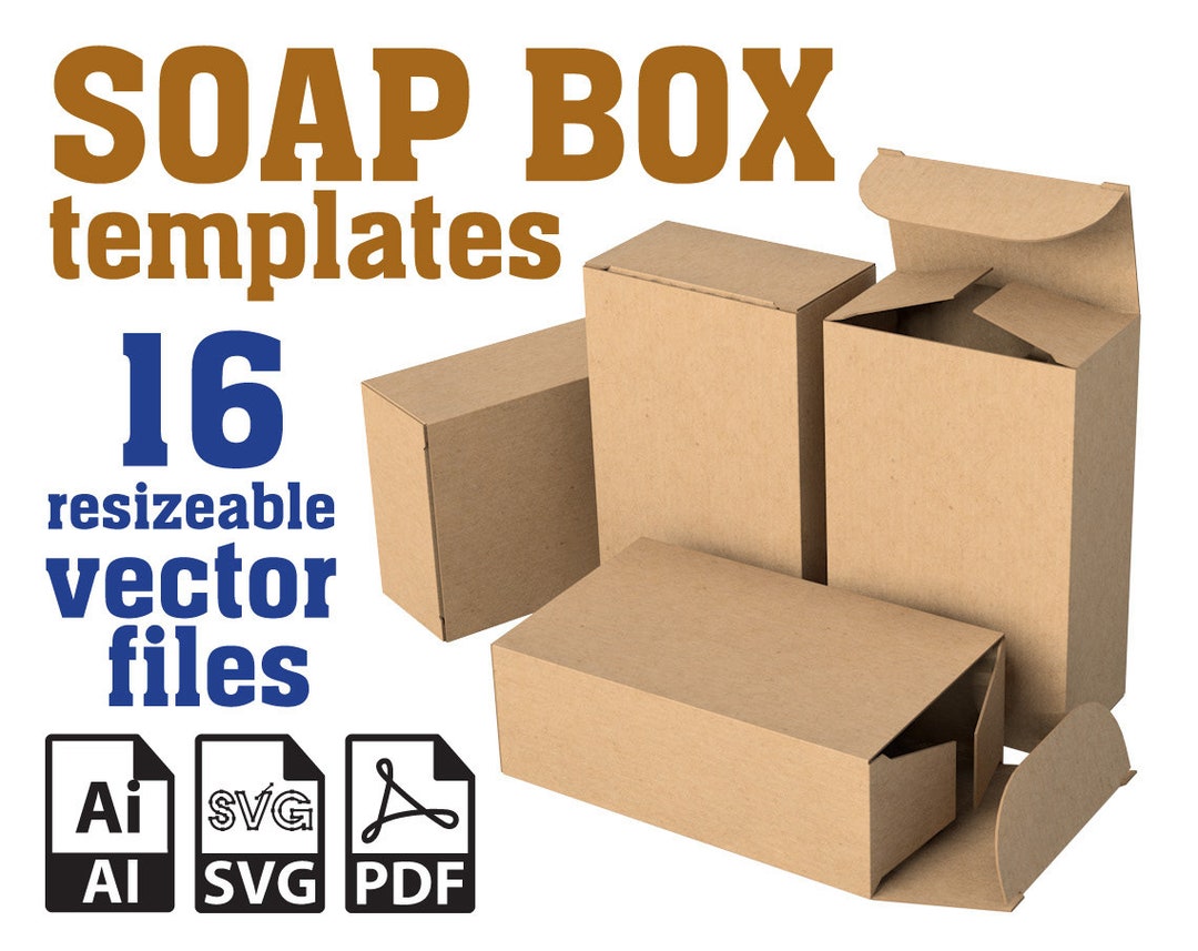 Soap Box SVG Templates Vector Files Soap Box Packaging - Etsy