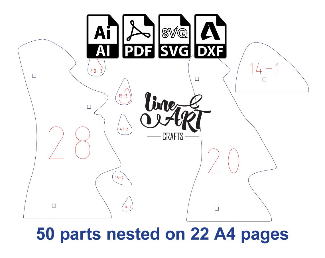 Moai Statue Sliced Sculpture Vector Template Moai Sculpture - Etsy
