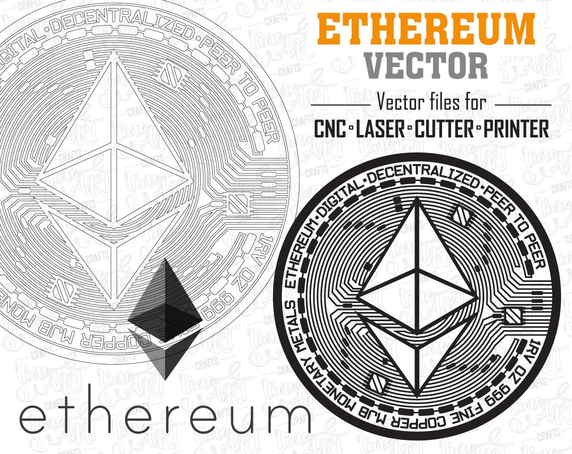 Ethereum Svg Vector ETH Ethereum Vector for CNC Laser - Etsy