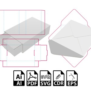 Box Templates Vector Files / Envelope Templates Vector / Box | Etsy