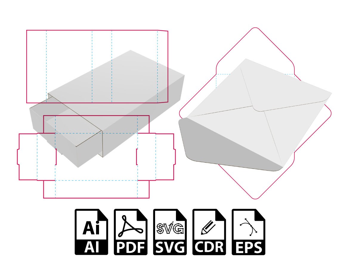 Box Templates Vector Files / Envelope Templates Vector / Box | Etsy