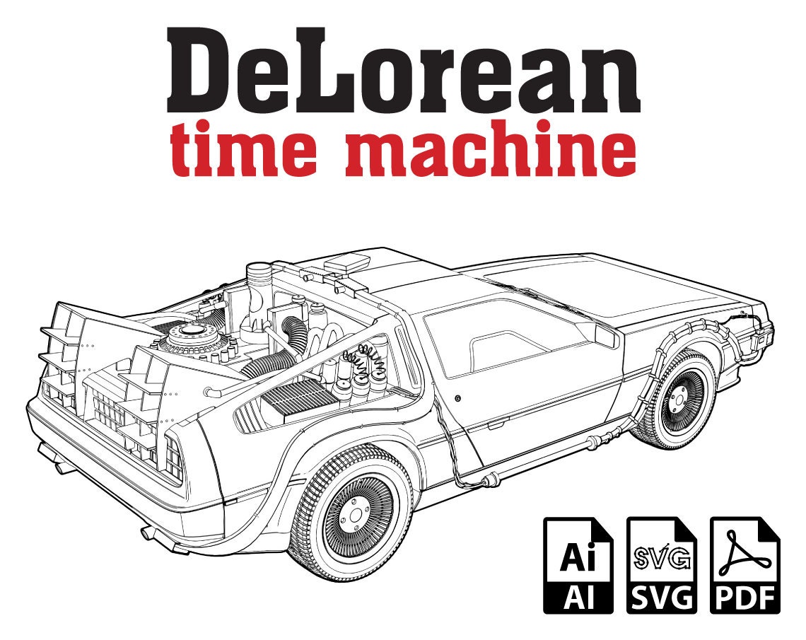 Delorean Time Machine Vector Svg, Delorean SVG, DMC Delorean Svg, Back ...