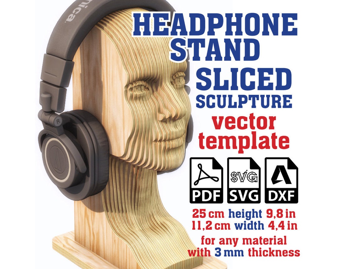 Headphone Stand Sliced Vector Template Svg, Headphone Stand, Headphone ...