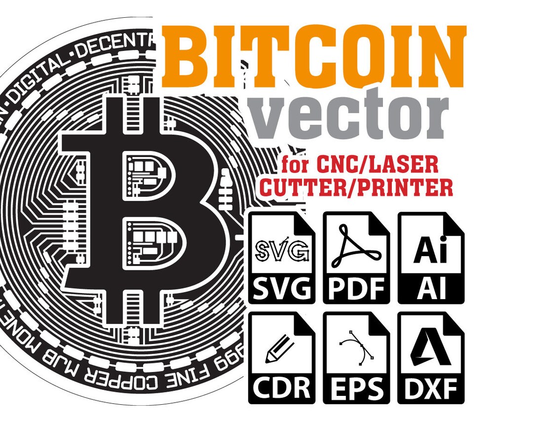 Bitcoin SVG Vector, Bitcoin Vector for CNC, Laser, Cutter, Printer, BTC ...