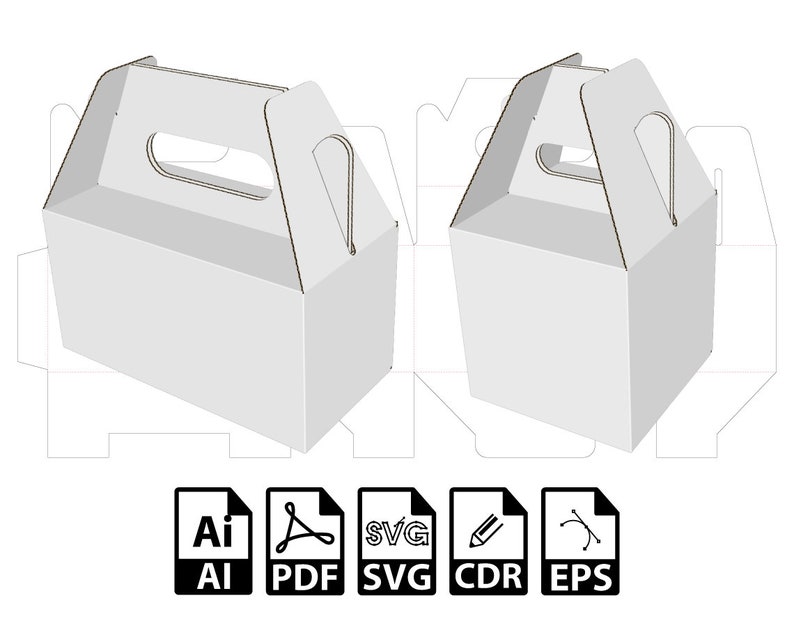 Box Template SVG Vector Files Vol.2 Lunch Box Svg Pdf Cdr - Etsy