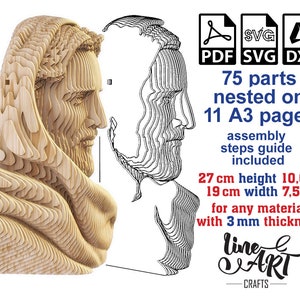 Jesus Statue Sliced Vector Template, Jesus Sculpture, Parametric Jesus ...