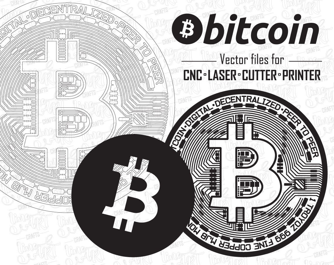 Bitcoin SVG Vector Bitcoin Vector for CNC Laser Cutter - Etsy