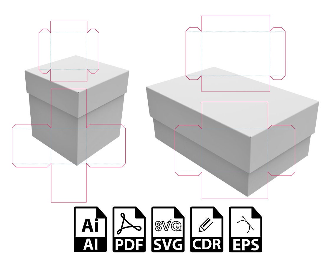 Box Templates Vector Files / Envelope Templates Vector / Box | Etsy