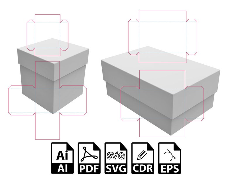 Box Templates Vector Files / Envelope Templates Vector / Box | Etsy