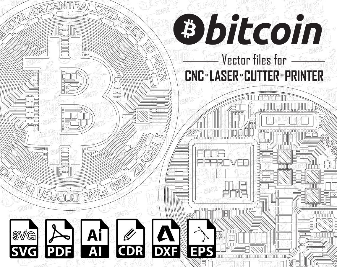 Bitcoin SVG Front and Back BTC Bitcoin Svg for Cnc Laser - Etsy