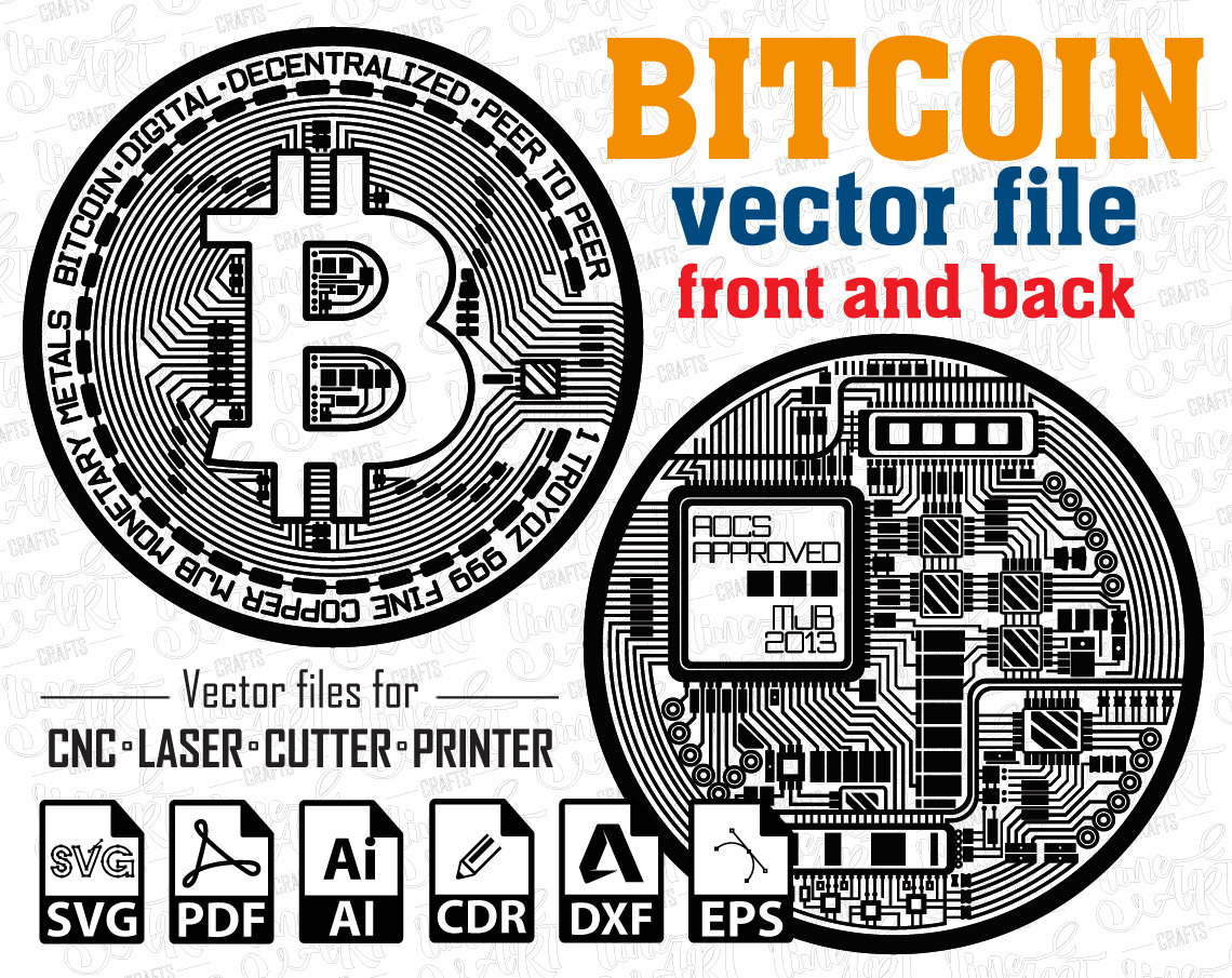 Bitcoin SVG Front and Back BTC Bitcoin Svg for Cnc Laser - Etsy