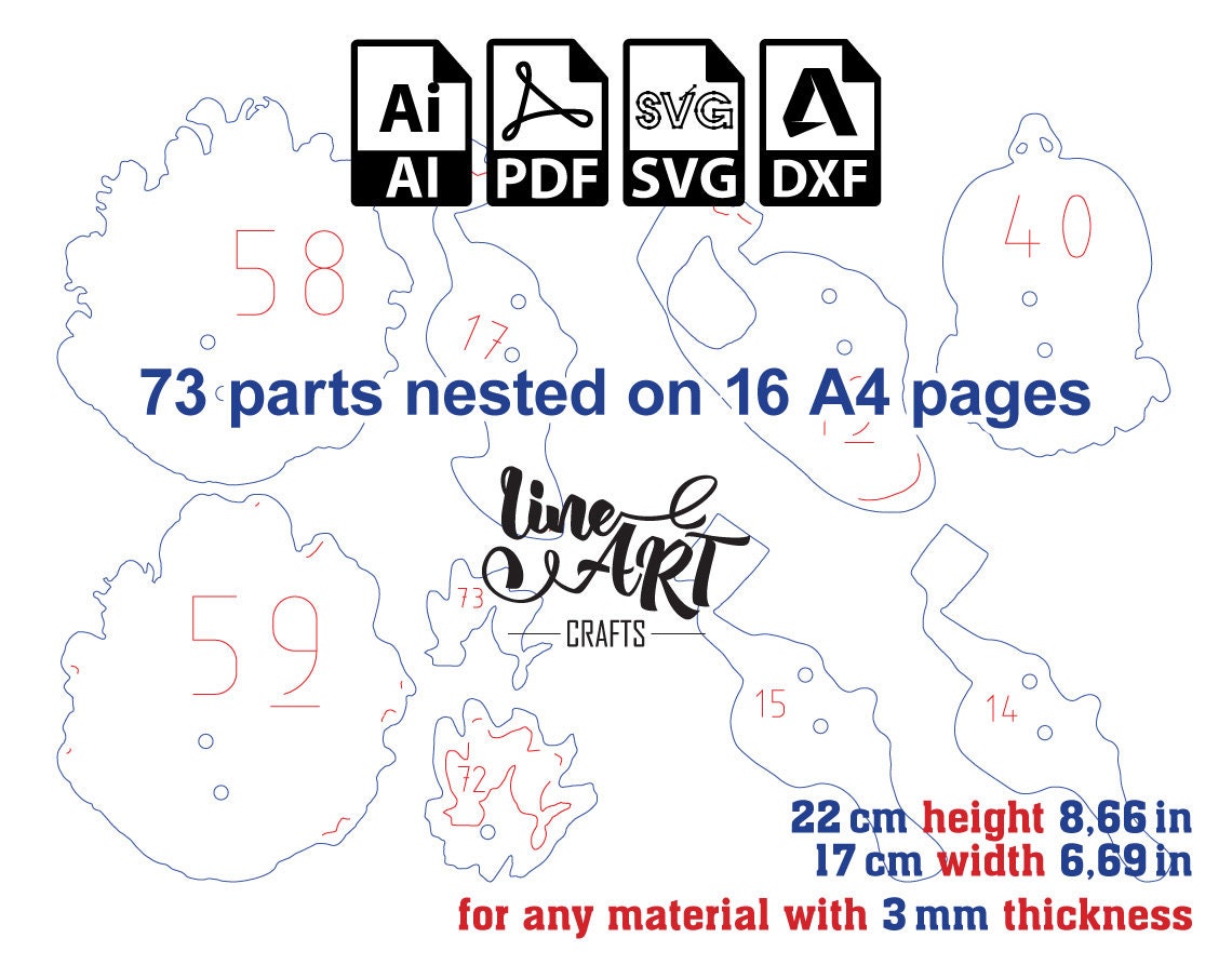 Head of David Sculpture Sliced Vector Template Head of David | Etsy