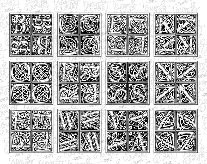 Celtic Coaster SVG, 24 Celtic Vector Templates (PDF, Ai) - Etsy