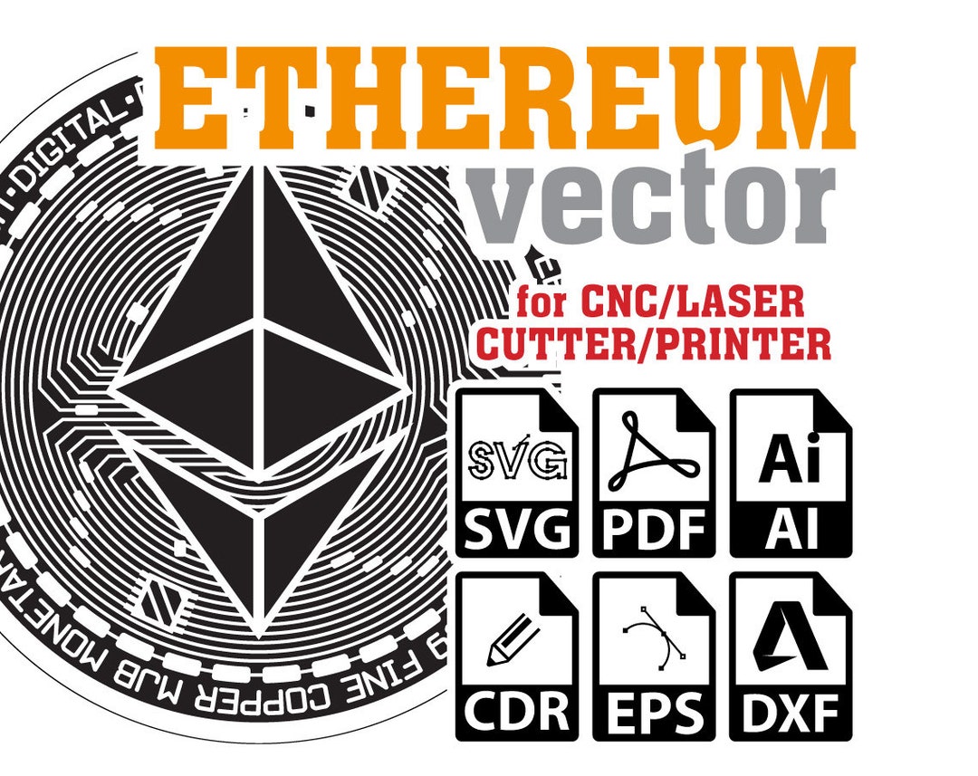 Ethereum Svg Vector, ETH, Ethereum Vector for CNC, Laser, Cutter ...